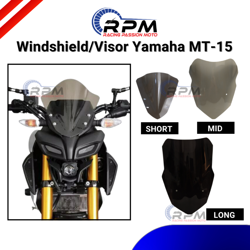 RPM Windshield Visor Windscreen Yamaha MT-15 (Premium Quality) | Shopee ...
