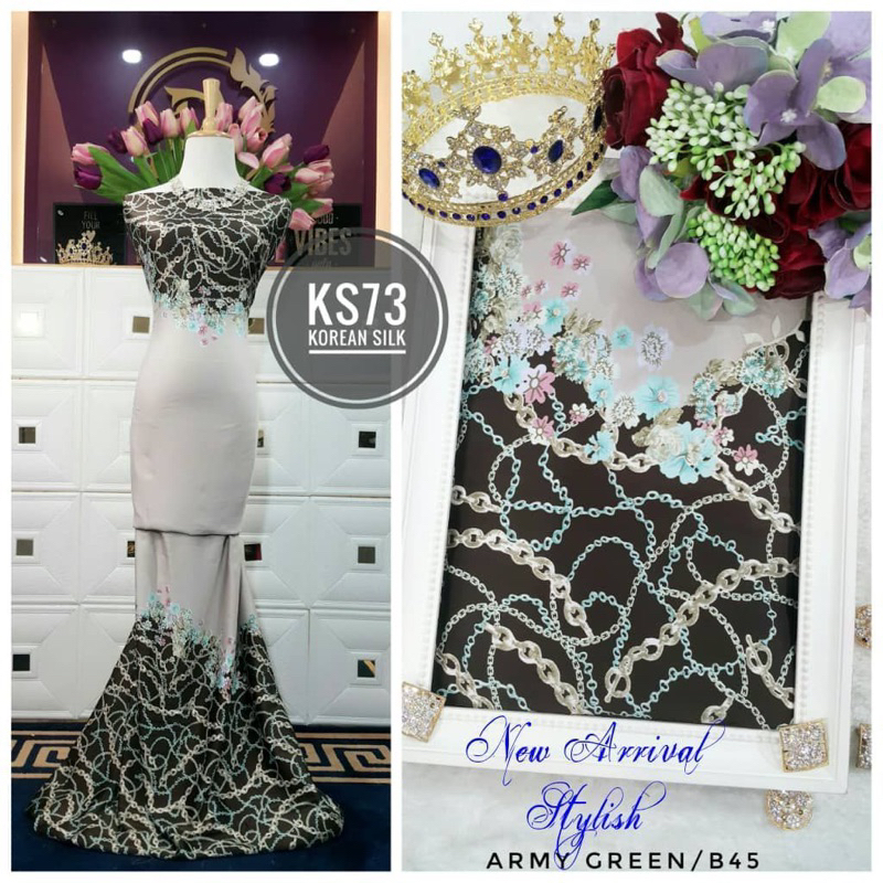 KAIN PASANG KOREAN SILK BIDANG 45 KAIN ELA ROYAL ITALIAN SATIN SILK ...