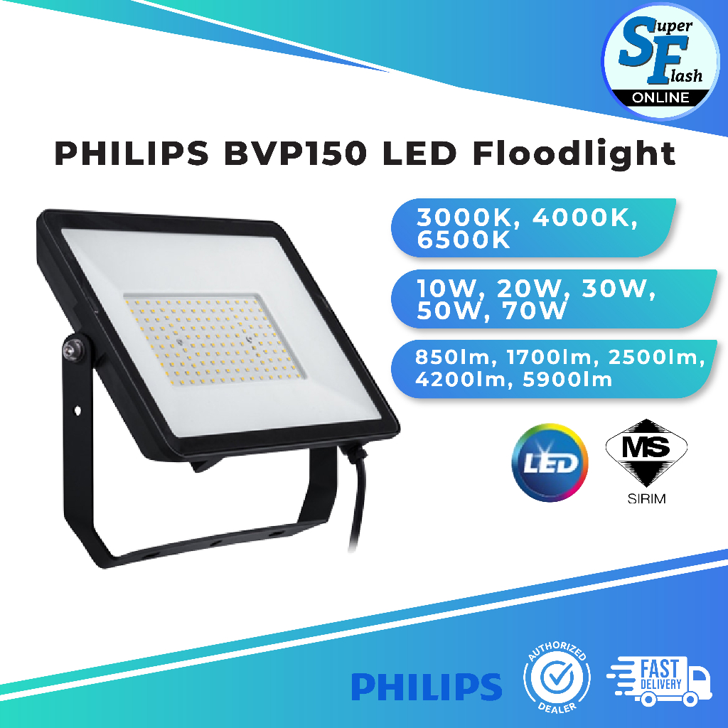 PHILIPS BVP150 Smartbright LED Floodlight | 10W / 20W / 30W /50W / 70W ...