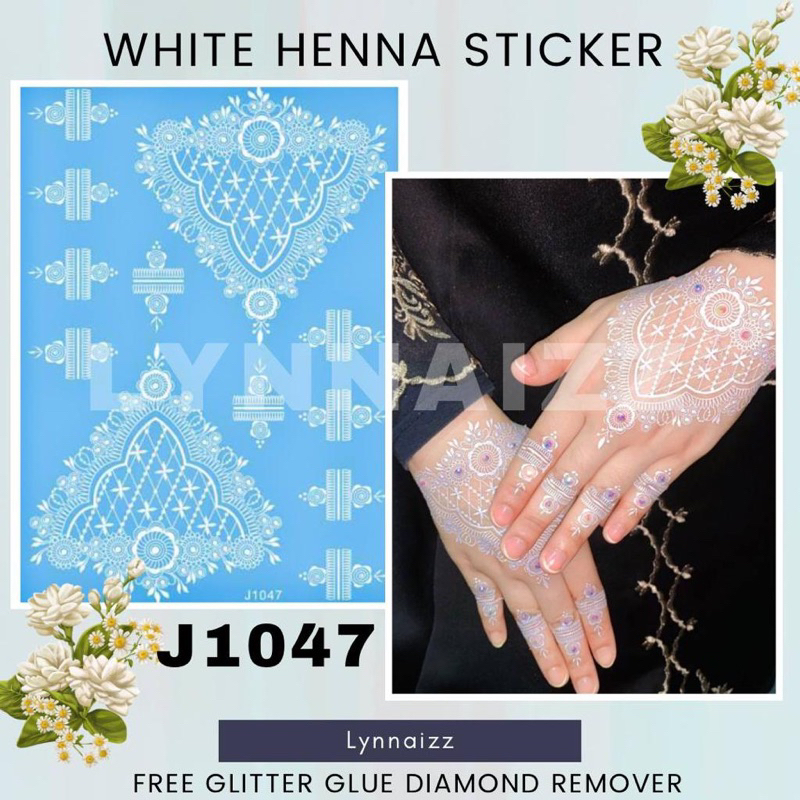 White Henna Sticker New Design Aesthetic / Inai Putih sticker / Henna ...