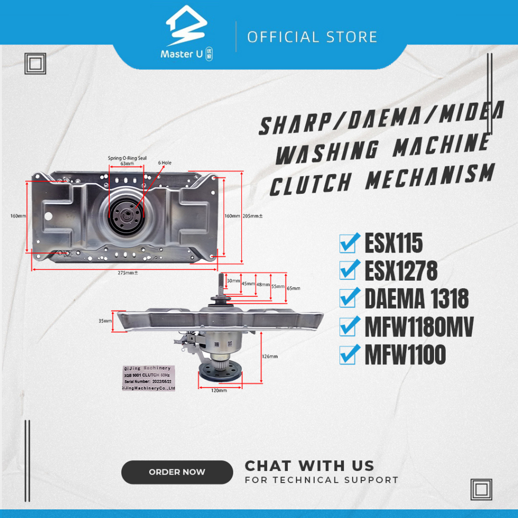 ORIGINAL SHARP WASHING MACHINE CLUTCH MECHANISM ESX115/ESX1278, DAEMA ...