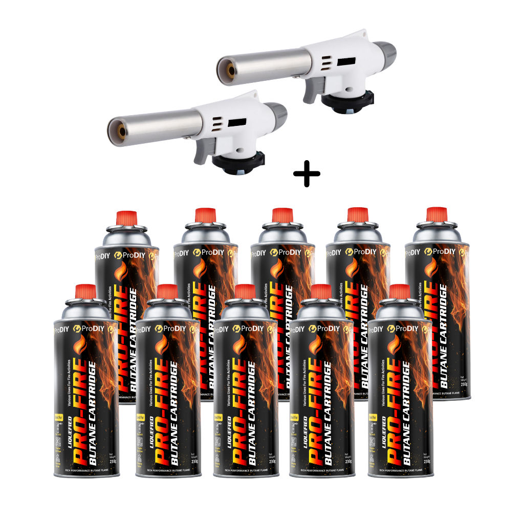 10 Cans Butane Burner Welding Fire Maker Flame Gun For Stoves + CAMPSOR ...