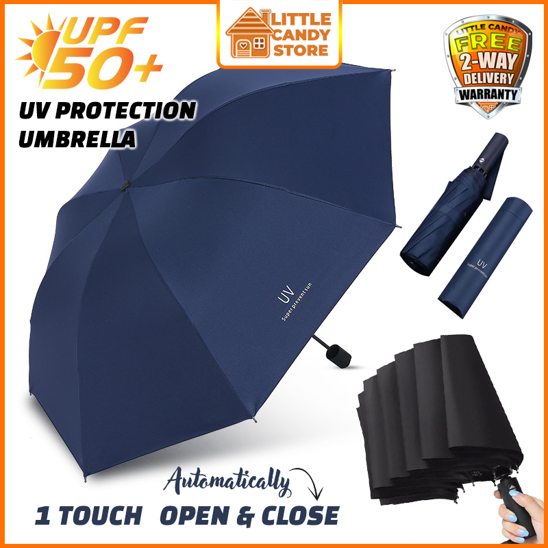 UPF 50+ UV Protection Fully Automatic Umbrella Anti UV Super Prevent Sun 8 Ribs 1 Touch Open ...