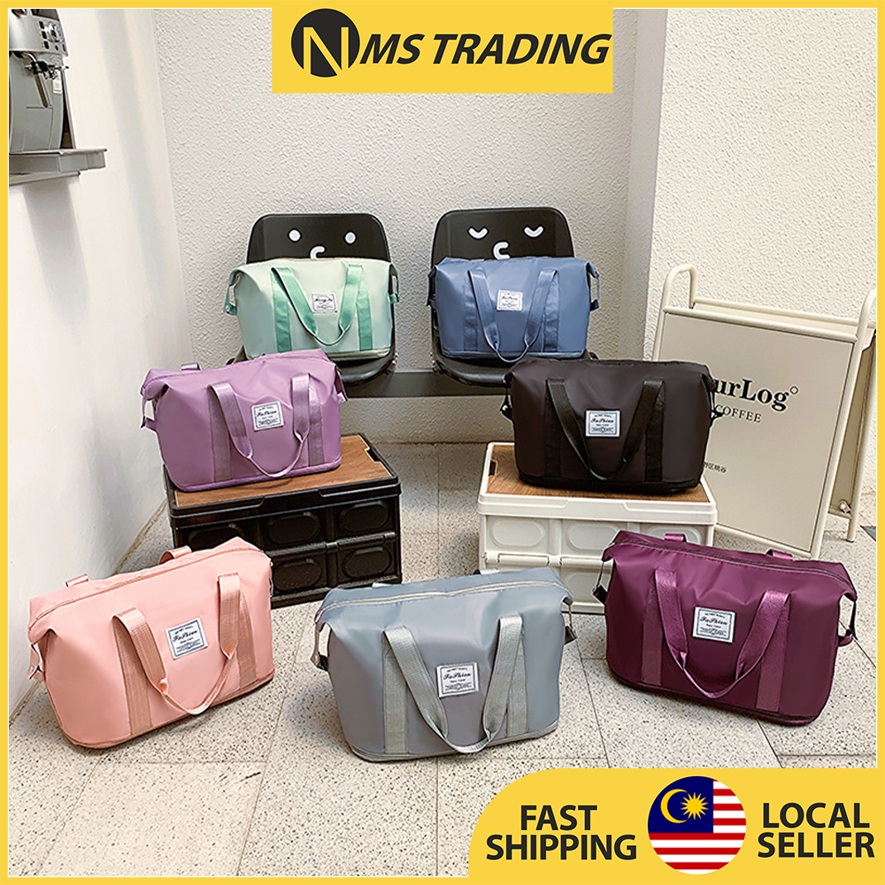 Beg Foldable Waterproof Nylon Luggage Bag Big Capacity Travel Bag Yoga ...