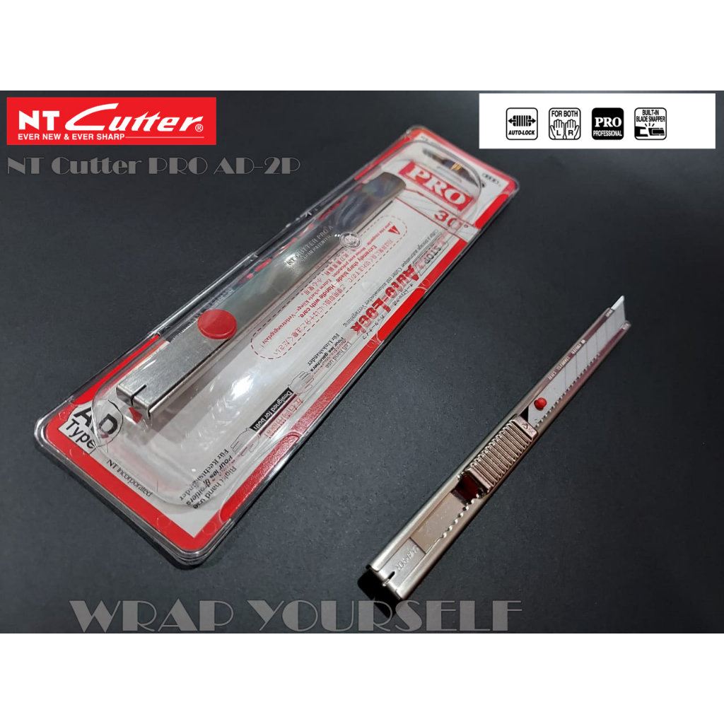 NT Cutter PRO Auto-Lock Stainless Steel Graphic Knife AD-2P | Shopee ...