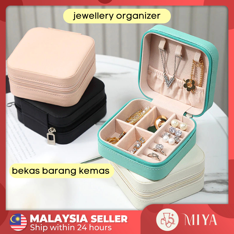 1 Layer Colourful Jewellery Organizer Storage Box With Zip For Necklace ...