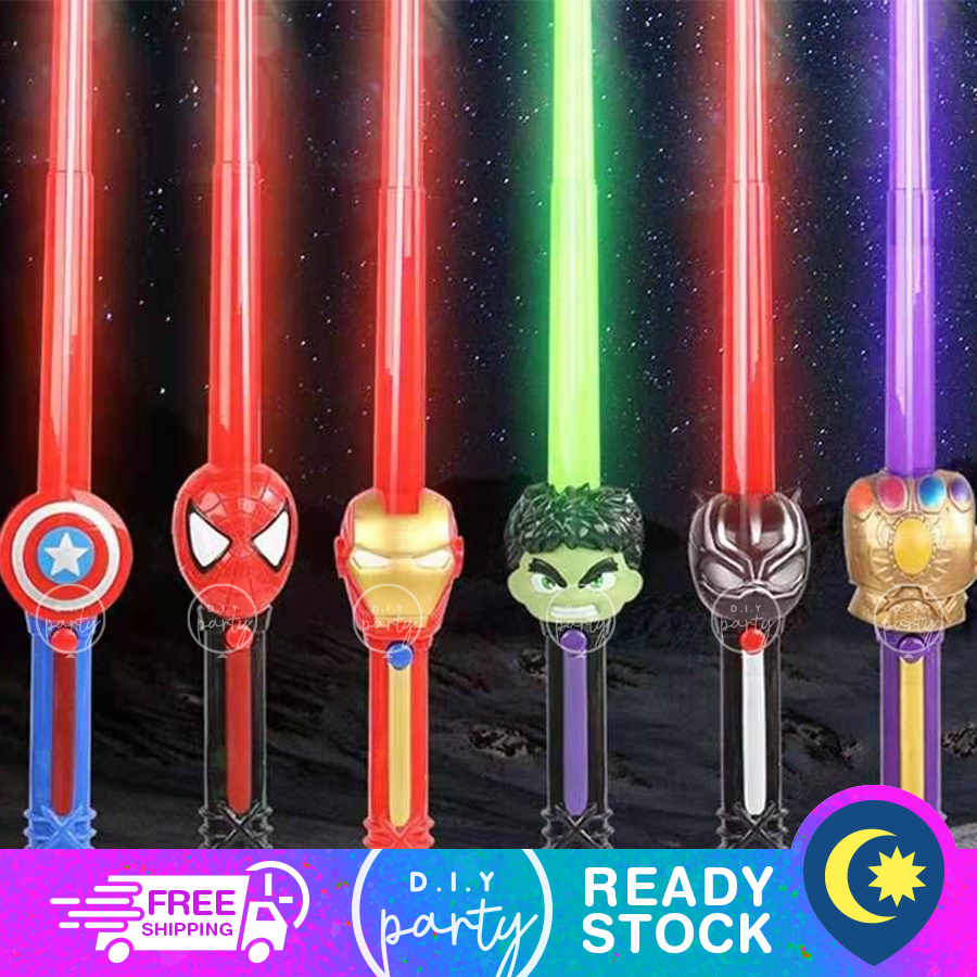 Superhero Boy Toy Sword Mainan Flashlight LED Pedang Blade Samurai ...