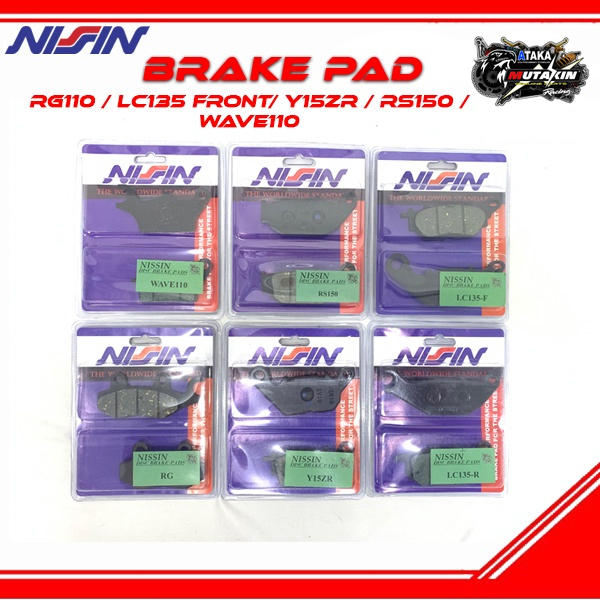 NISSIN BRAKE PAD YAMAHA Y15/Y15ZR RG110 LC135 FRONT/ HONDA RS150 ...