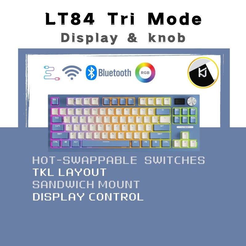 Ready Stock Langtu LT84 TKL RGB Mechanical Keyboard With display and ...