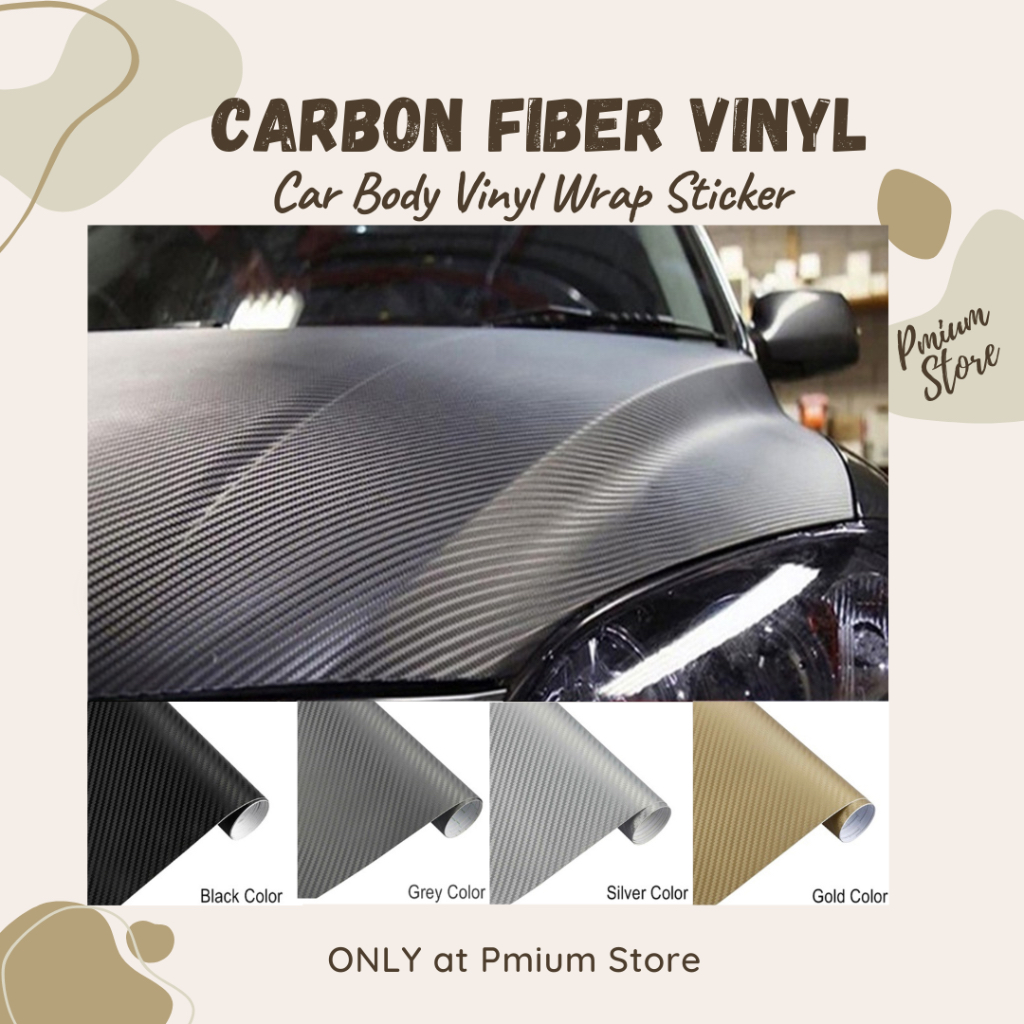 Car Vinyl Wrap Body Sticker 3D Carbon Fibre Stickers Bumper Side Mirror ...