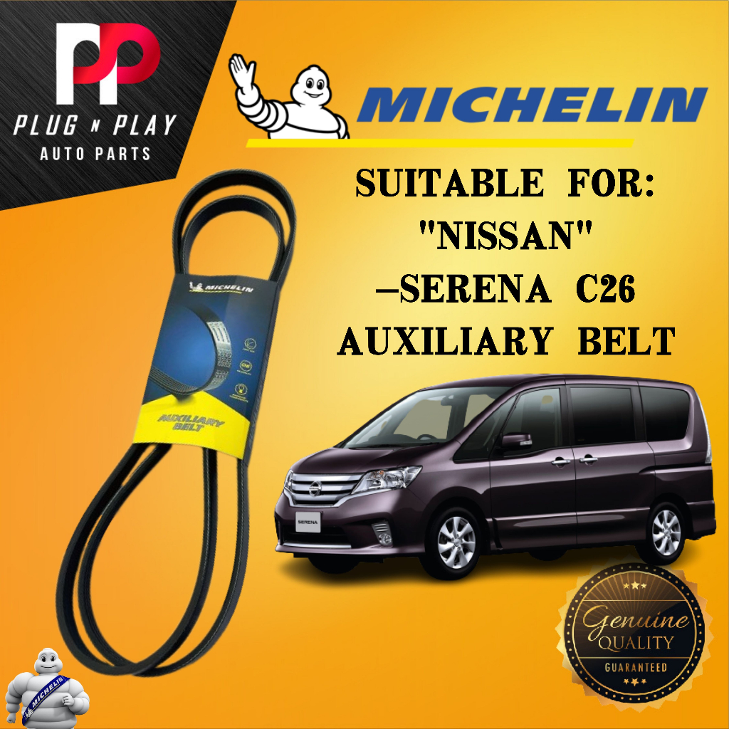 NISSAN SERENA C26 [7PK 1275] MICHELIN AUXILIARY BELT 100% ORIGINAL QUALITY PRODUCT MADE IN ...