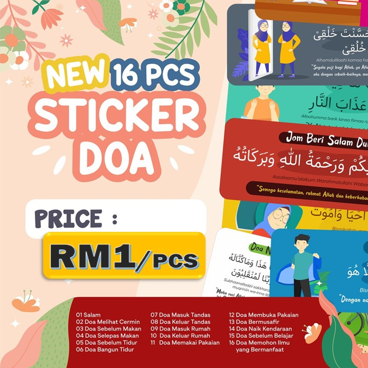 COLOURFUL STICKER DOA-DOA HARIAN | 16 PILIHAN DOA UNTUK KEGUNAAN SEISI ...