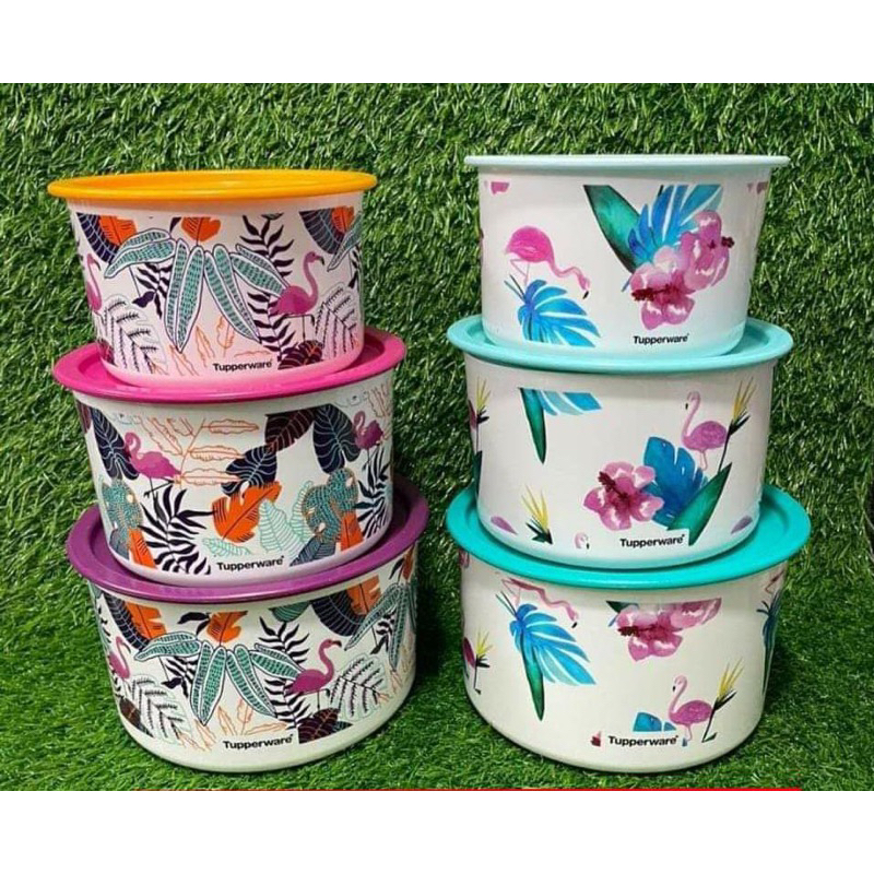 Tupperware One Touch Flamingo Canister Set (3pcs) | Shopee Malaysia