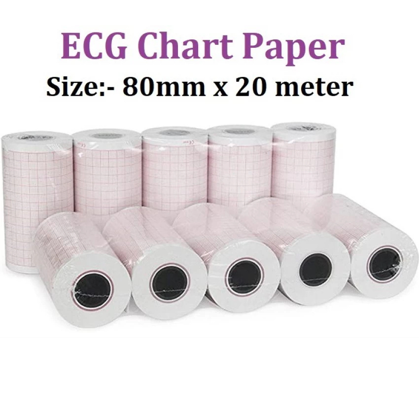 Professional ECG Recording Chart Paper Roll 80mm x 20M ECG Roll ...
