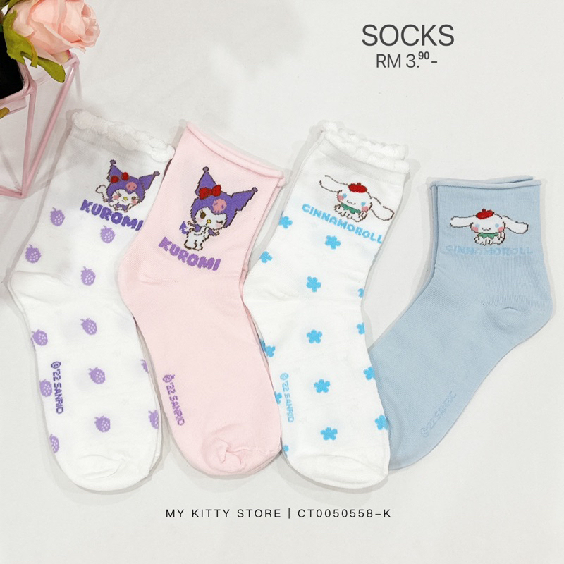 Cartoon Kuromi Cinnamoroll Mid Tube Socks Girls Students Korean Style ...