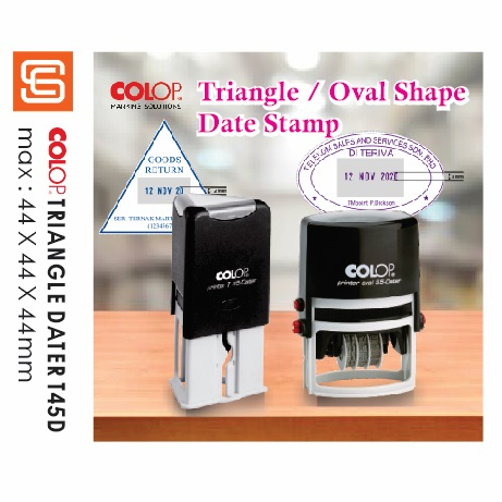 COLOP OV55D OVAL DATER STAMP | COLOP T45D TRIANGULAR DATER STAMP ...