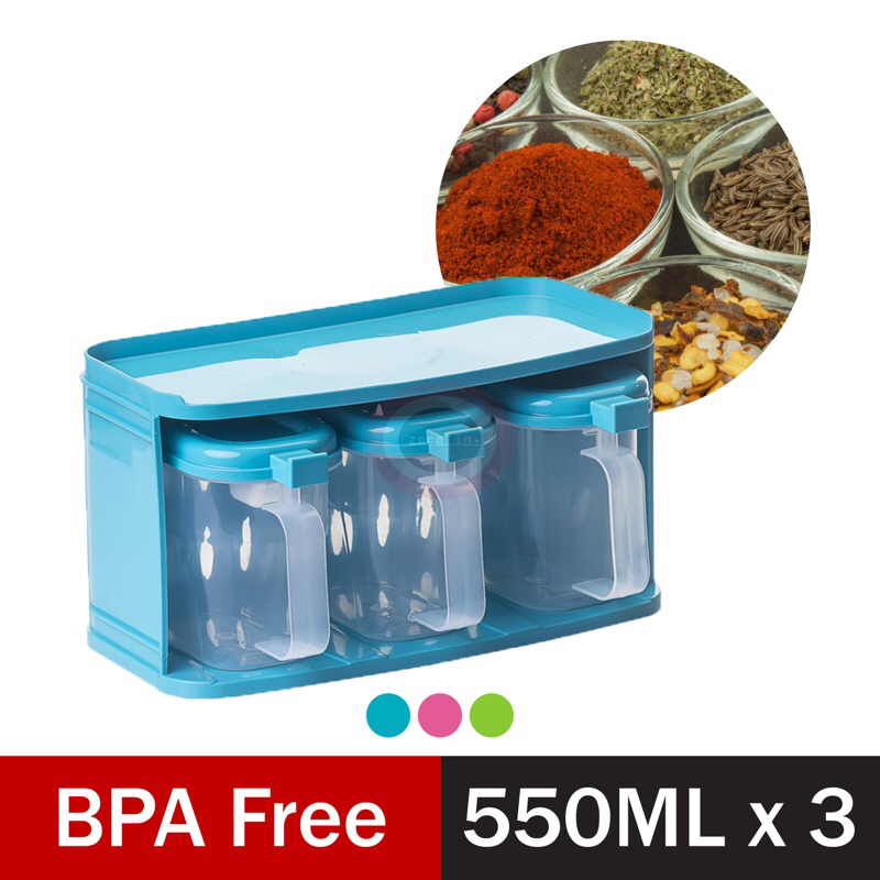 Elianware 3Pcs Condiment Dispenser Seasoning Spices Container Set with ...