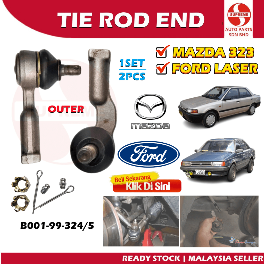 S2U Steering Rack Tie Rod End Outer Inner Mazda 323 Ford Laser B001-99 ...