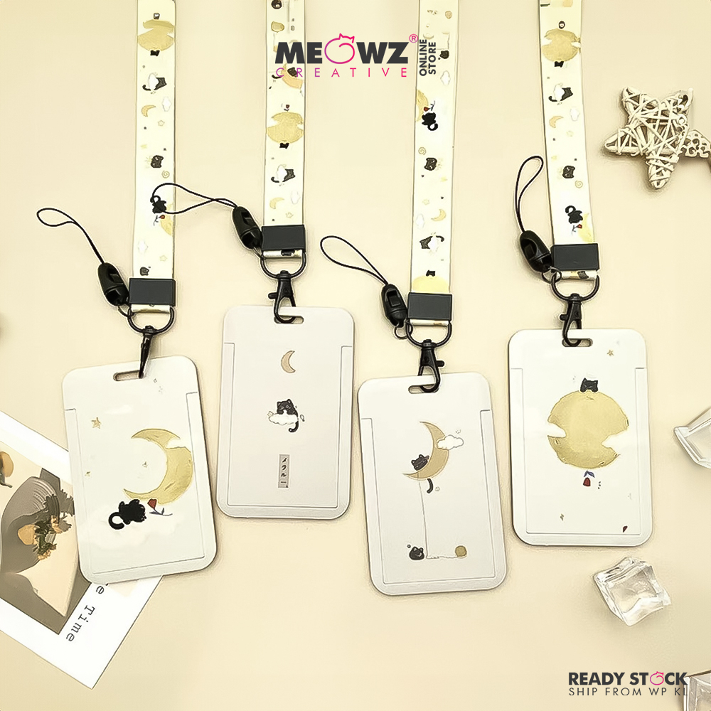 Kucing Cat Moon Black Cat Name Card ID Tag Lanyard Keychains | Shopee ...