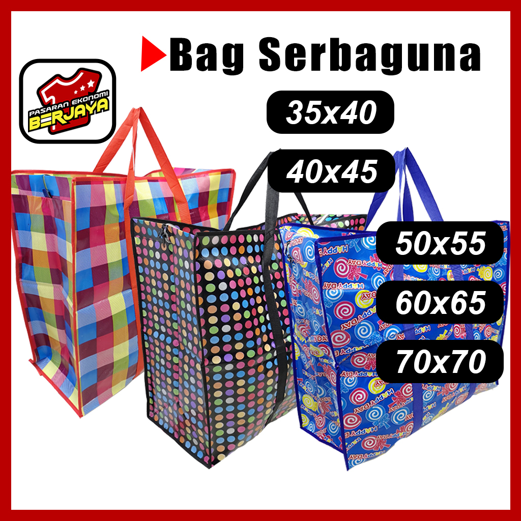 Bag Serbaguna berzip/Bag Kartoon/Beg Karung Guni/Foldable Bags(READY ...