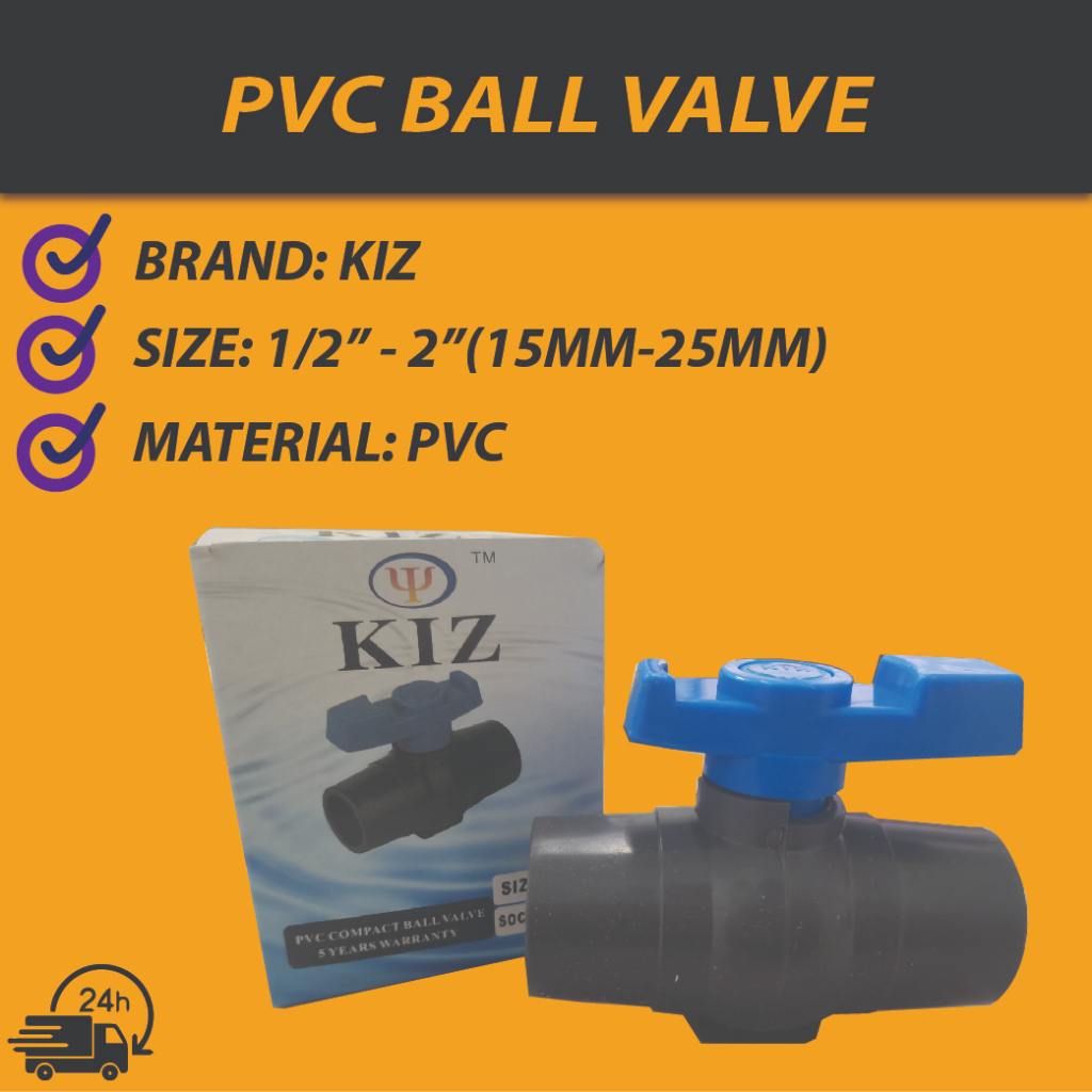 KIZ PVC Compact Ball Valve / Thread End / Socket End / 15MM 20MM 25MM ...