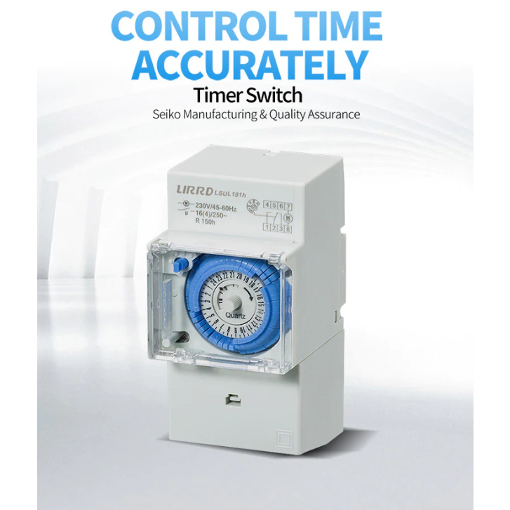 SUL181H Mechanical Timer Switch 220V 16A 24H 8 Settings Manual/Auto ...