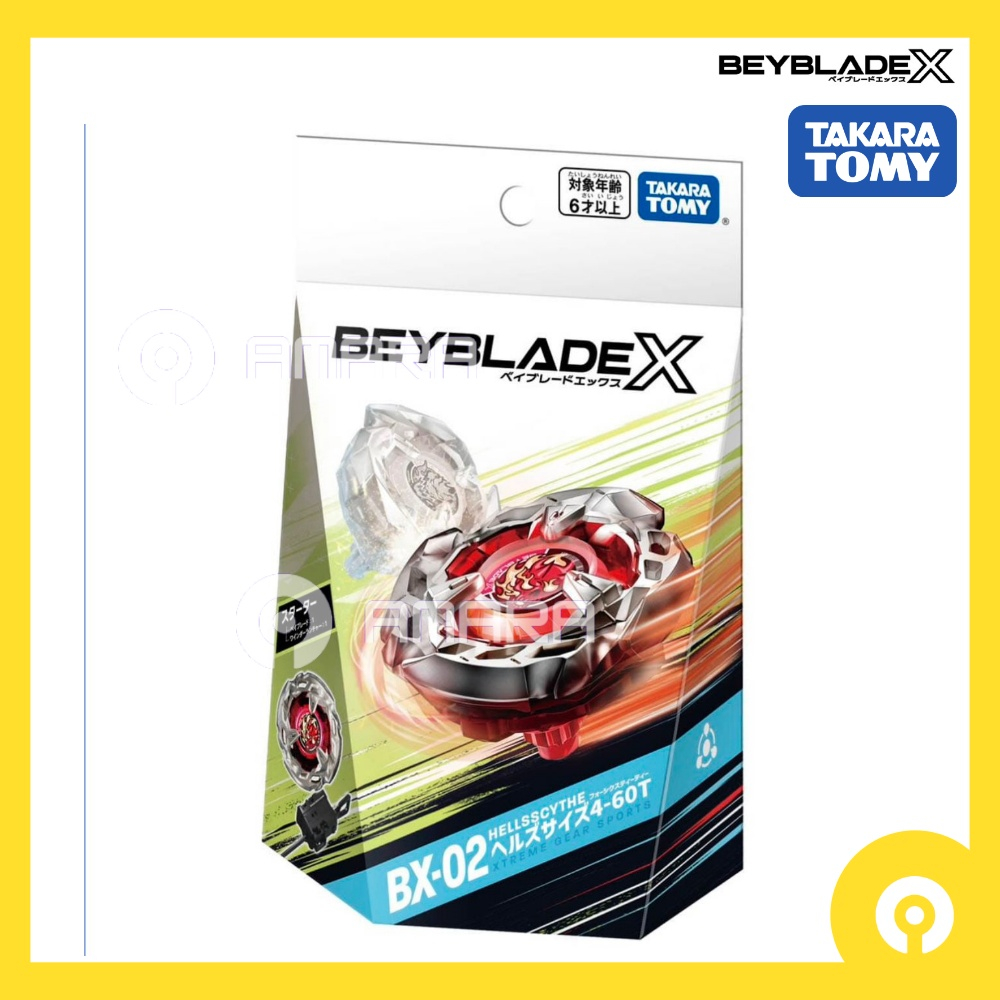 Takara Tomy BEYBLADE X BX-02 Hells Scythe 4-60T Starter comes with Launcher BeybladeX BX02 ...