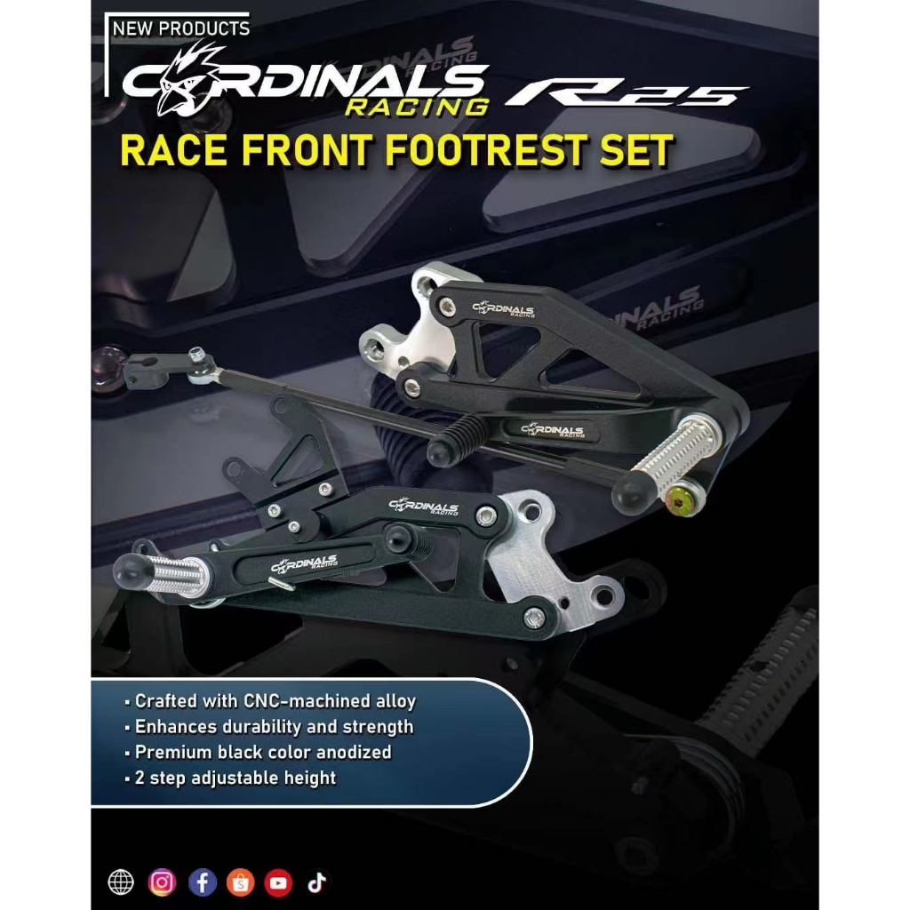 Cardinals Racing R25 Race Front Footrest Set | Shopee Malaysia