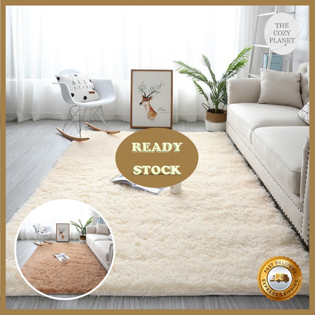 Plain Simple Soft Fluffy Large Carpet Floor Mat Cream Coco Brown Green ...