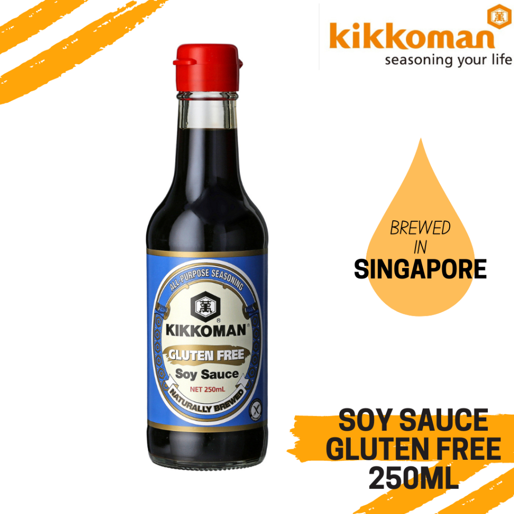 [Kikkoman] Gluten Free Soy Sauce 250ml *Brewed in Singapore*Ready Stock ...