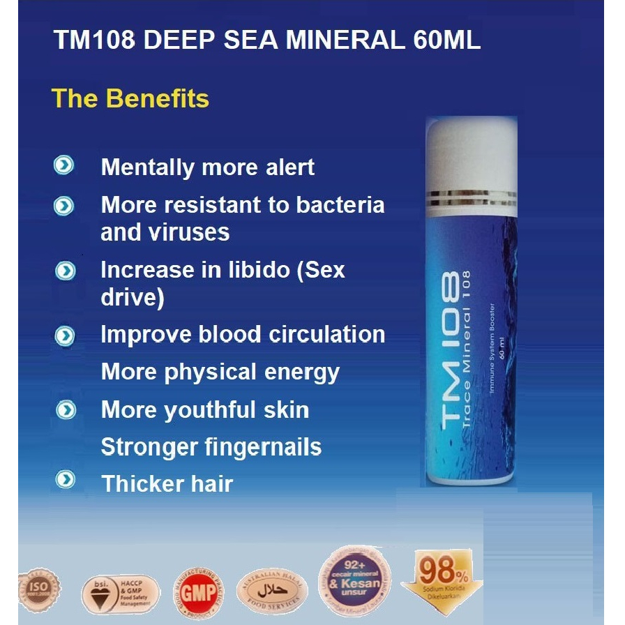 TM108 DEEP SEA MINERAL\ Trace Mineral 108 \ TM 108 Deep sea water ...