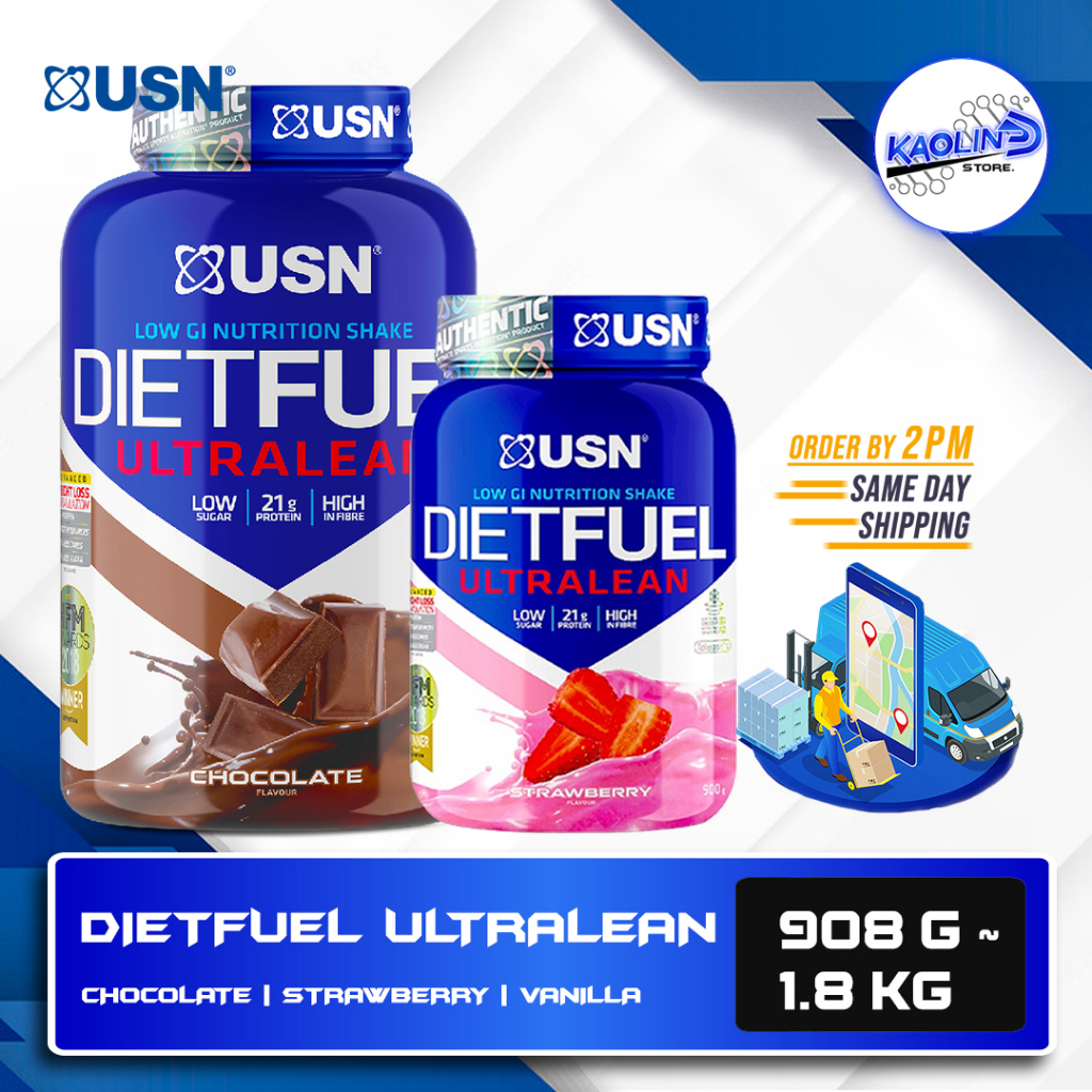 USN Diet Fuel Ultralean 1.8kg High Protein Shake Weight Loss Muscle Fat ...