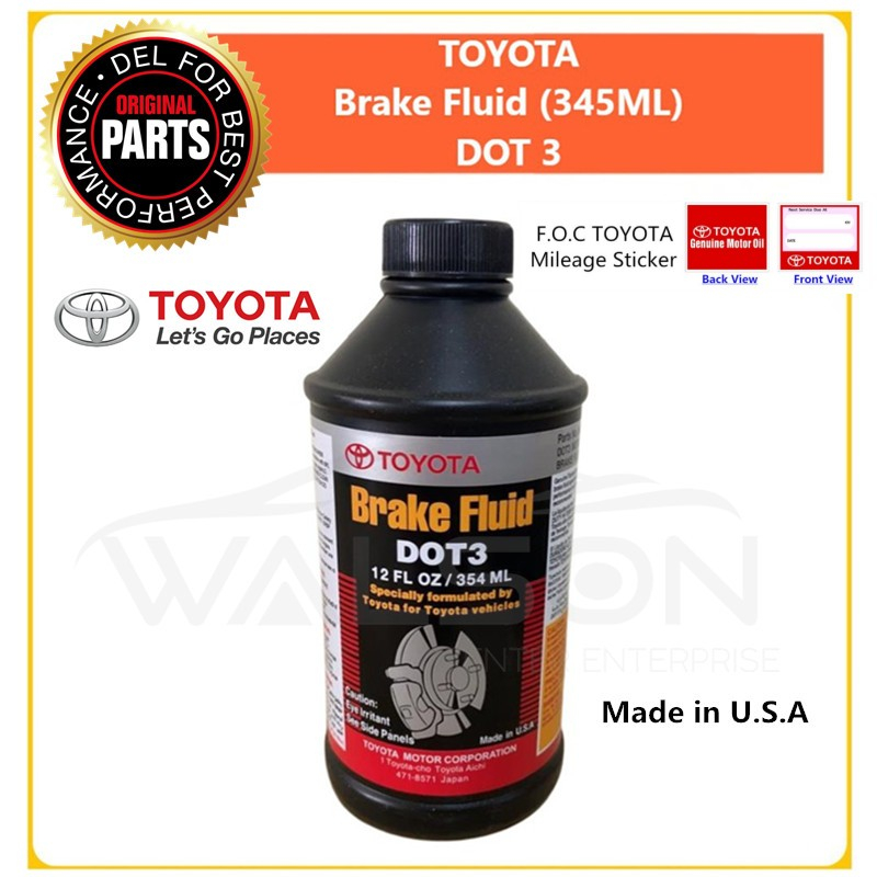 Toyota Brake Fluid DOT3 Made in USA 354ml | Shopee Malaysia