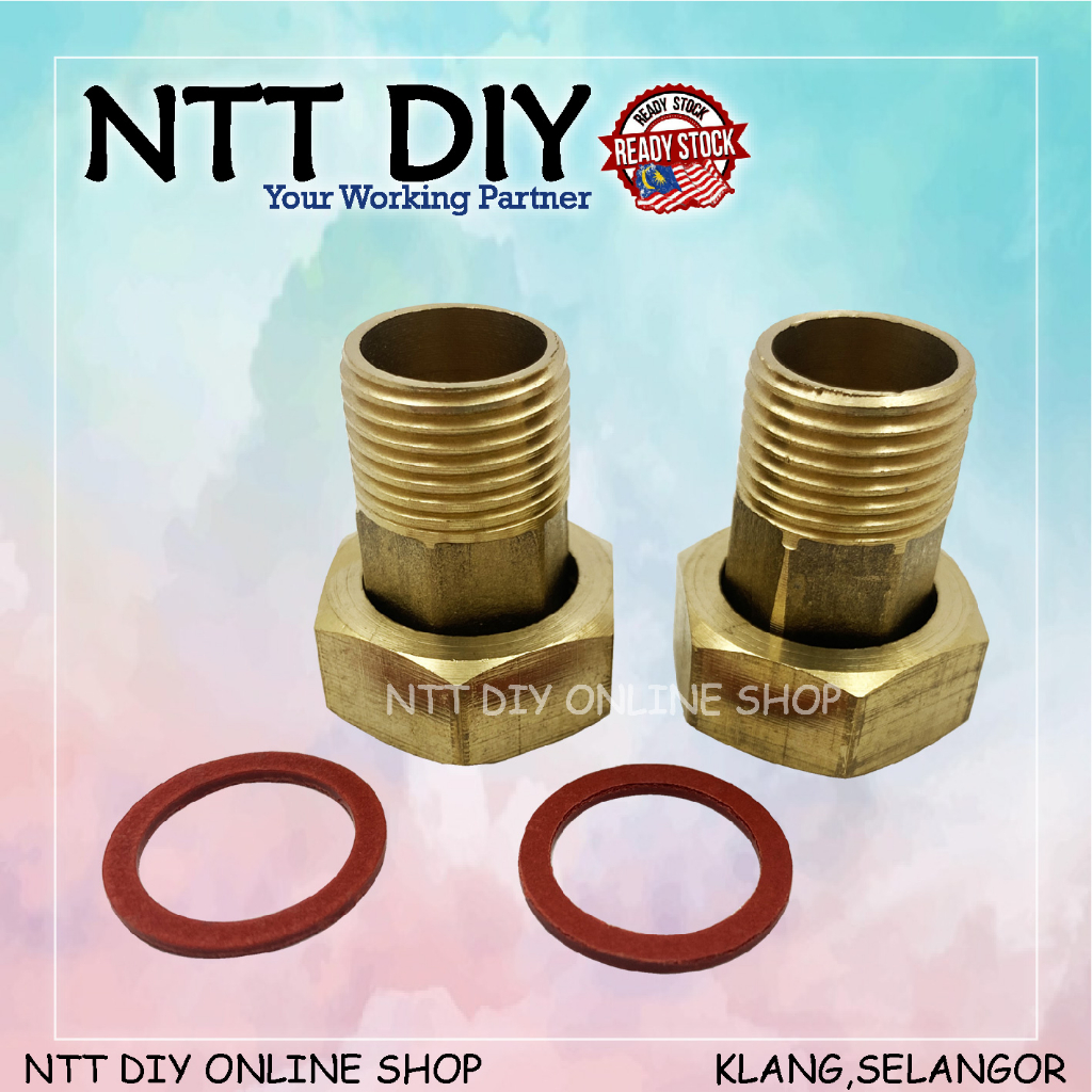 NTT DIY BRASS Meter Coupling 3/4" (2PCS/PAIR) / Water Meter Coupling ...