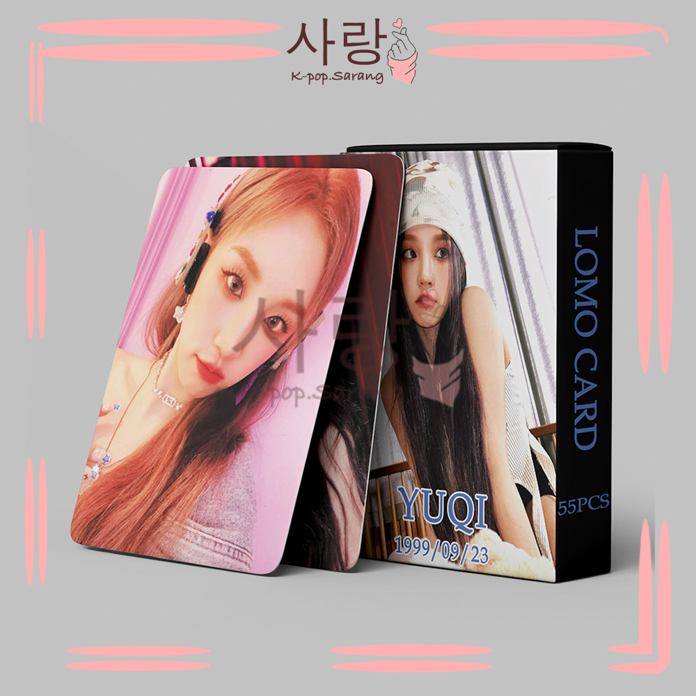 55pcs (G)l-dle Yuqi《SOLO》Black LOMO Card Set Collection Kpop Soojin ...