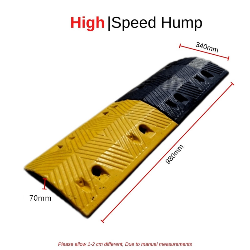 【COD】VEHICLE SAFETY RUBBER ROAD SPEED HUMP ROAD HUMP SPEED BUMP END CAP ...