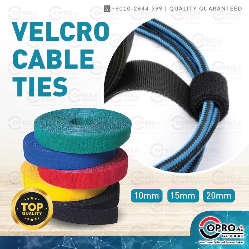[10METER x 10/15/20MM] Wire Organizer Velcro Cable Ties, Velcro Straps ...