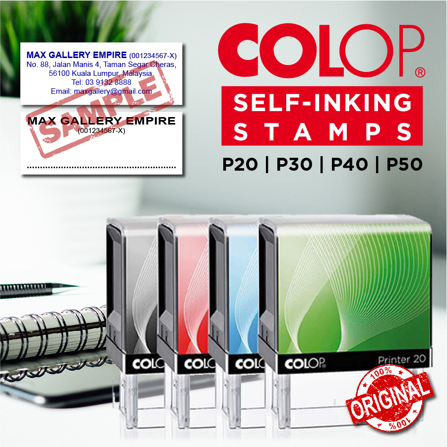 Colop Customized Self-Inking Stamp Chop / Rubber Stamp Company Chop / Bank Chop P20 / P30 / P40 ...