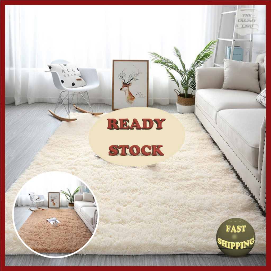 Long Large Big Size Plain Simple Soft Fluffy Carpet Living Room Bedroom ...