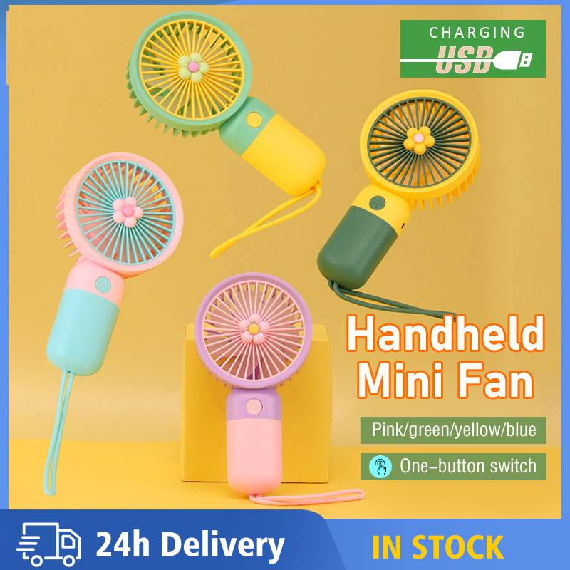 🌸Kipas Mini Hand Fan Portable Usb Fan Rechargeable Strong Wind Kipas ...