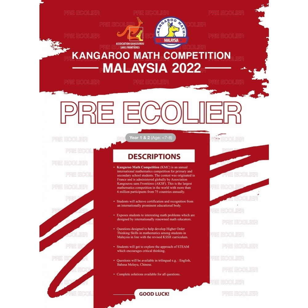 KANGAROO INTERNATIONAL PAST COMPETITION 2014-2022/ MATH (KMC)YEAR 1 TO FORM 6 - SAP PUBLICATIONS ...