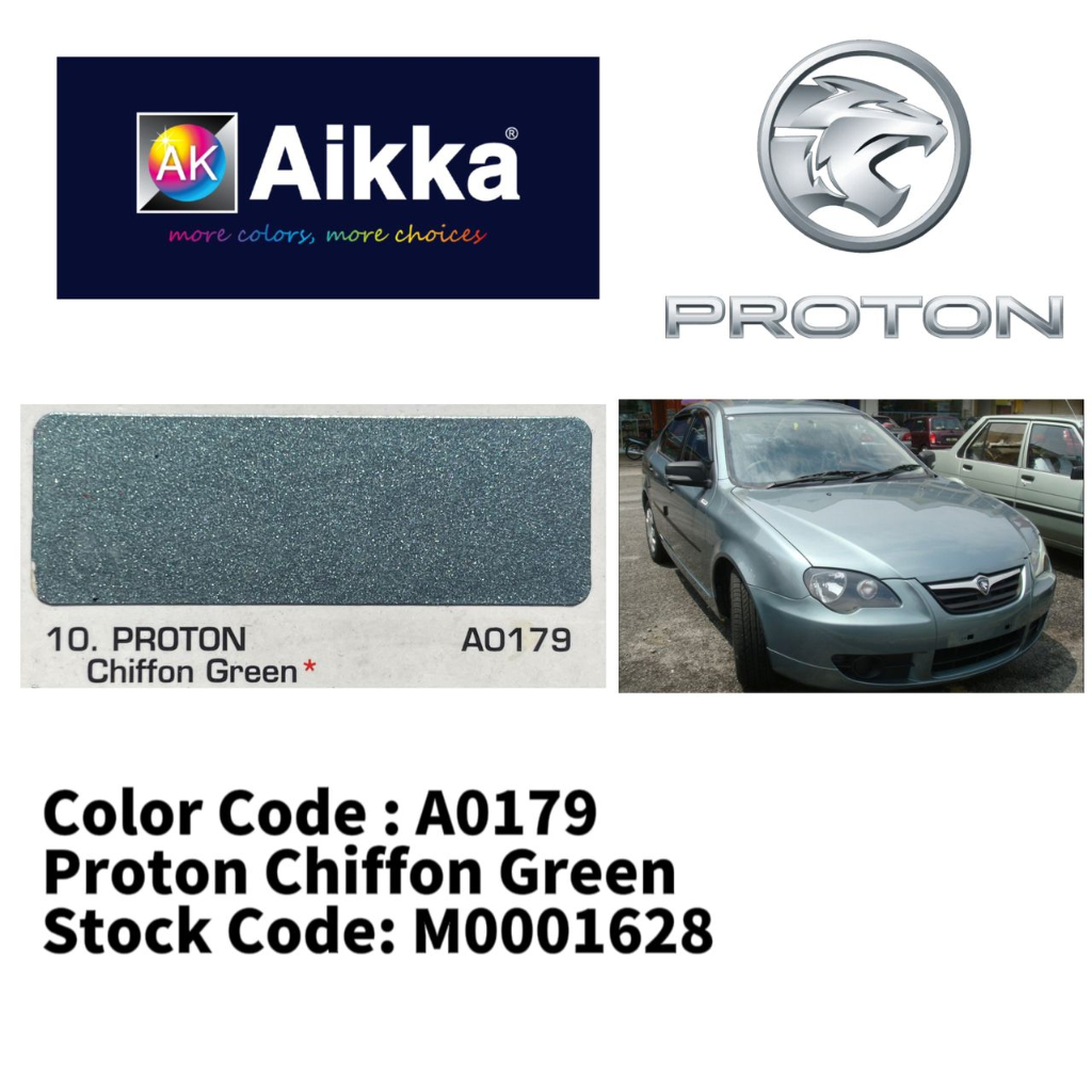 AIKKA AUTOMOTIVE PAINT / PROTON A0179* PEARL / CHIFFON GREEN /TOUCH UP ...