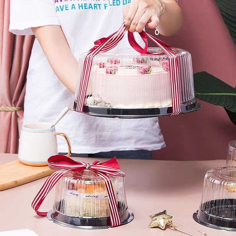 RORA - (10 Pcs) 3 / 4/ 6 / 8 Inch Transparent Cake Box l Round Box ...