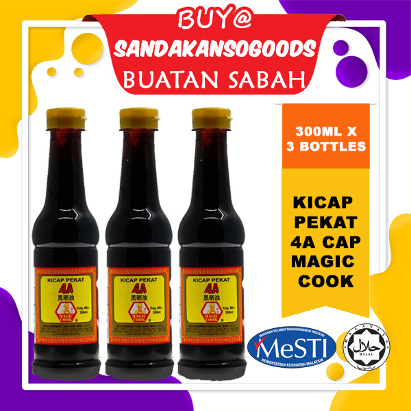 [Sabah] Cap Magic Cook Kicap Pekat 4A (300ml X 3 Botol) | Shopee Malaysia