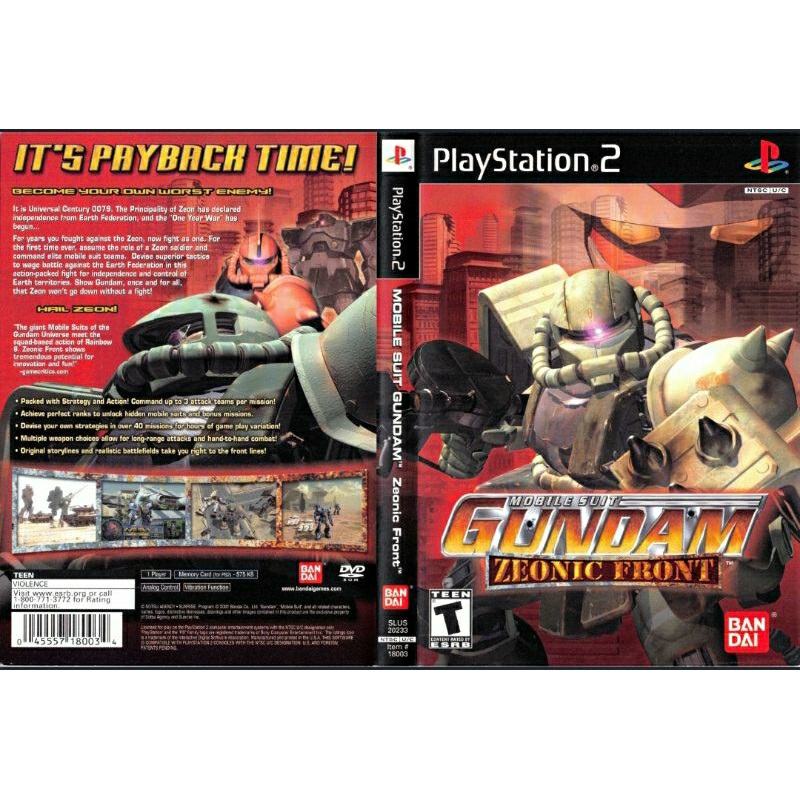 PS2 CD DVD GAME ( Mobile Suit Gundam: Zeonic Front ) English Version ...