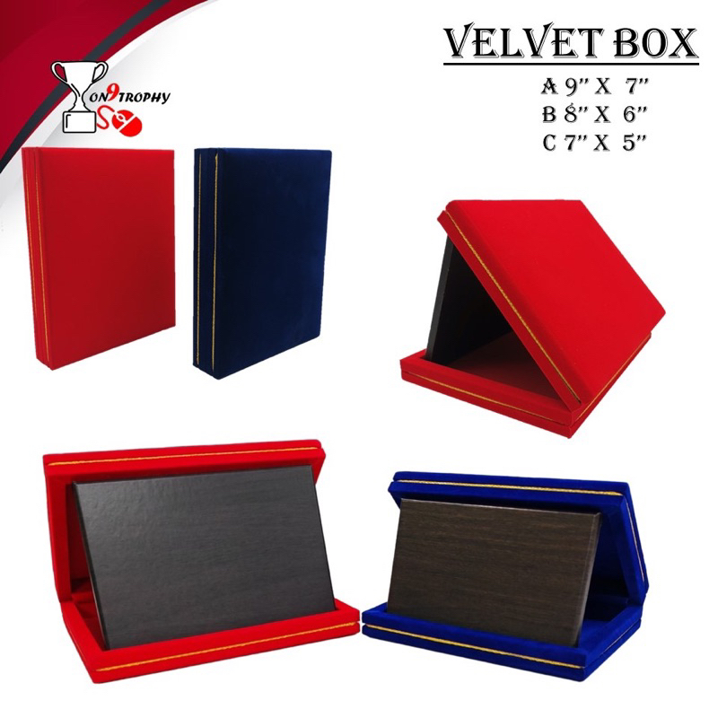 【READY STOCK】PLAQUE PLAK KOTAK BALDU VELVET BOX #7' X 5'' #8''X6'' #9 ...