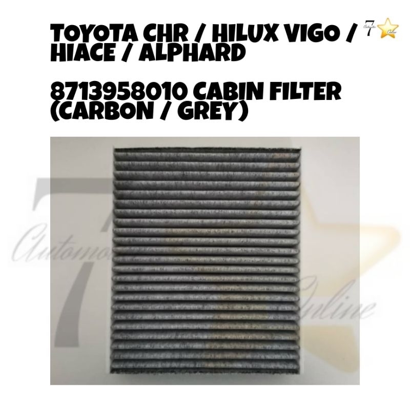 TOYOTA CHR / HILUX VIGO / HIACE / ALPHARD CABIN FILTER (CARBON / GREY ...