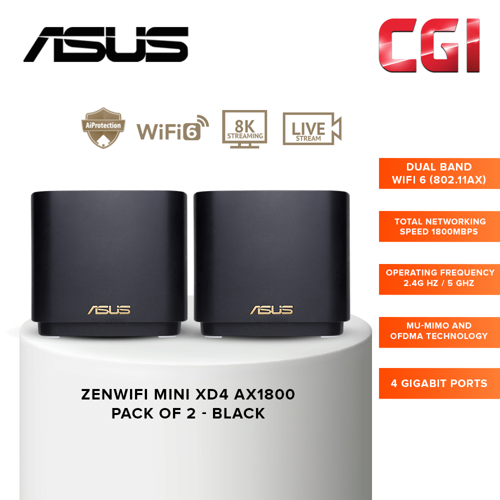 Asus Zen Wi-Fi Mini XD4 6 Ai Protection Amazon Alexa Router - Black ...