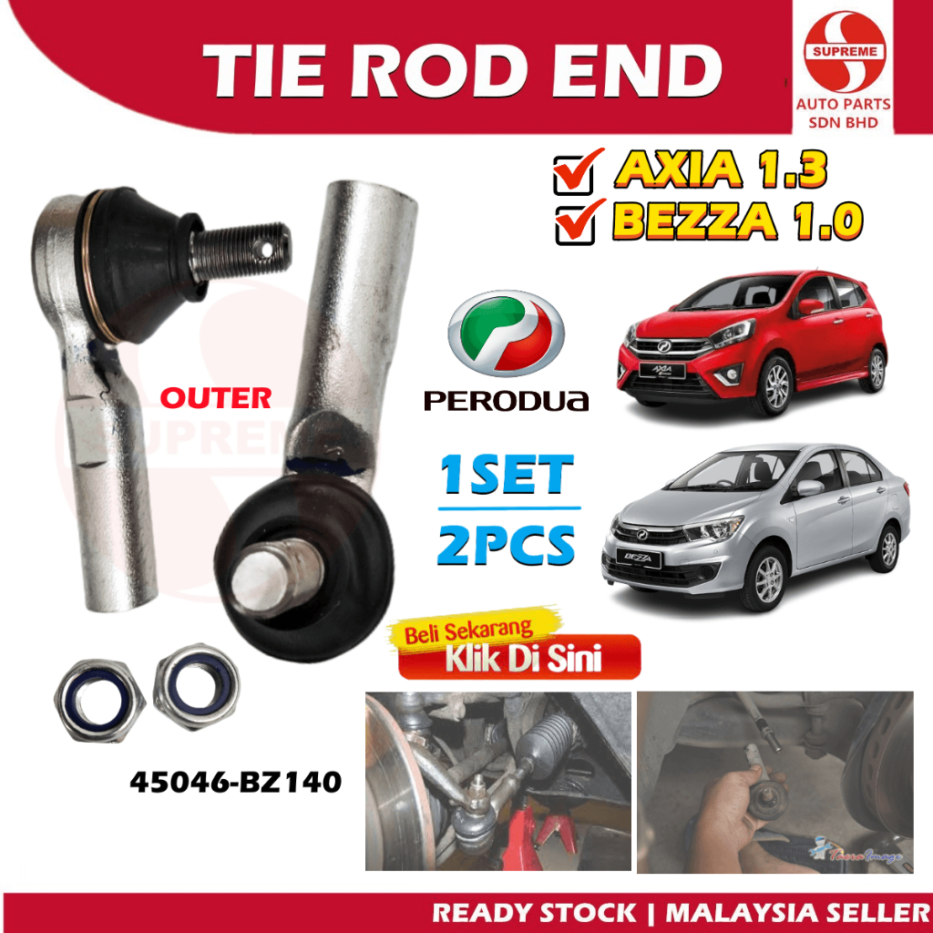 S2U Steering Rack Tie Rod End Outer Inner Perodua Axia 1.0 Bezza 1.0 ...