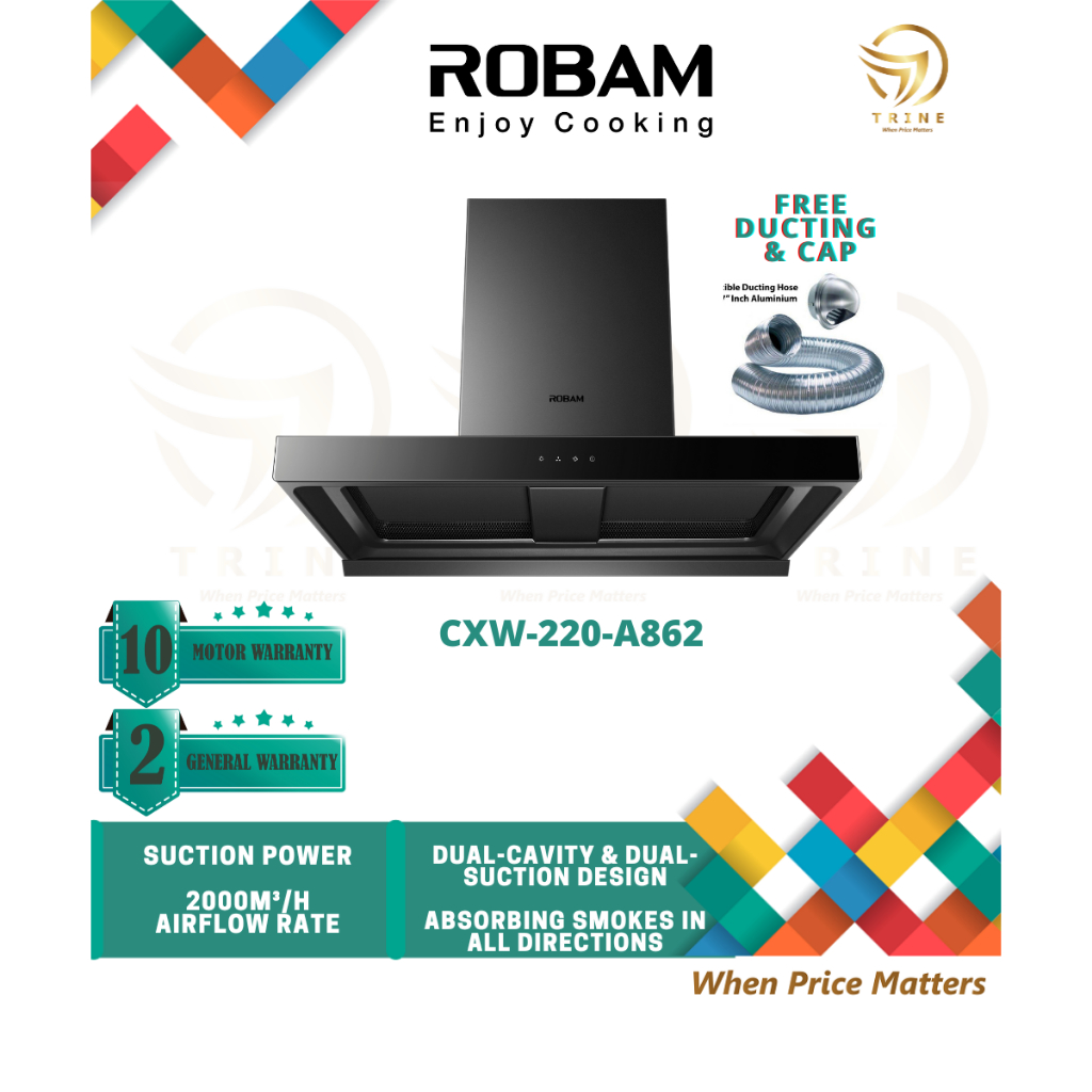 Robam A862 Cooker Hood T-Shape Range Hood | Shopee Malaysia